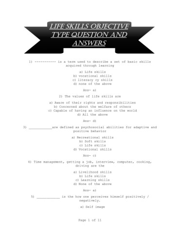 Class 10 Life skills objective type question and answers - Utkarsh Saxena - Page 1 | Flip PDF ...