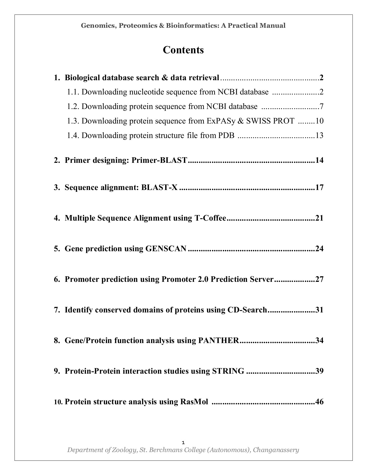 Bioinformatics Practical Manual - philip - Page 2 | Flip PDF Online | PubHTML5