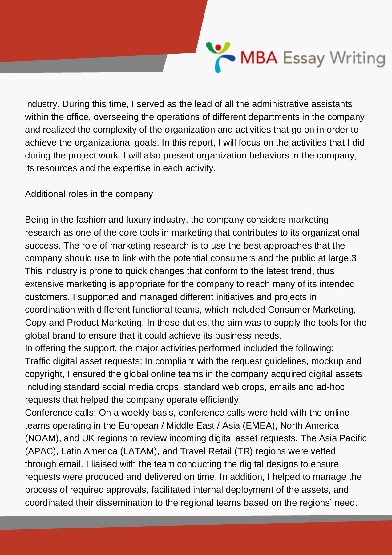 MBA Internship Report Sample - MBA Essay Writing - Page 4 | Flip PDF ...