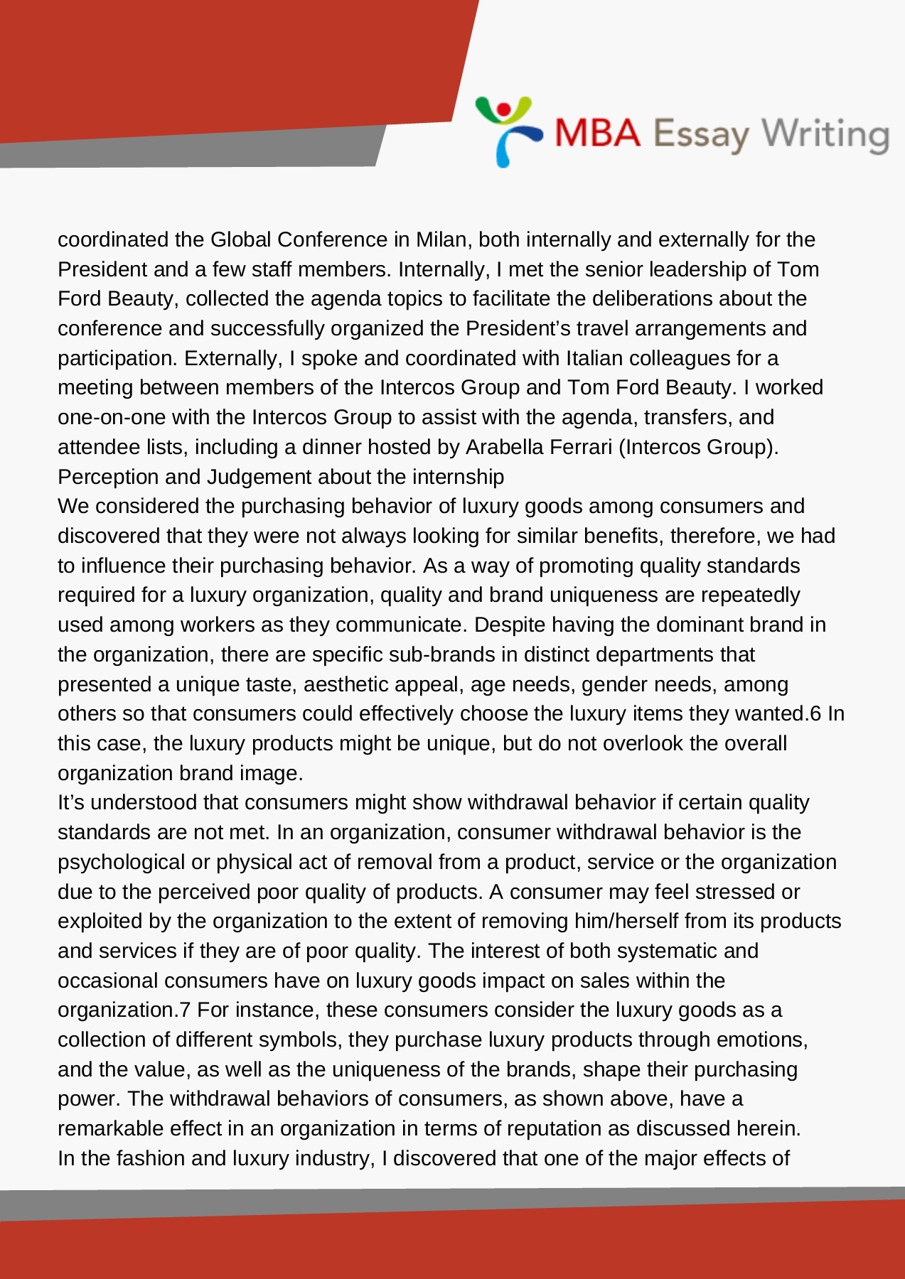 MBA Internship Report Sample - MBA Essay Writing - Page 7 | Flip PDF ...