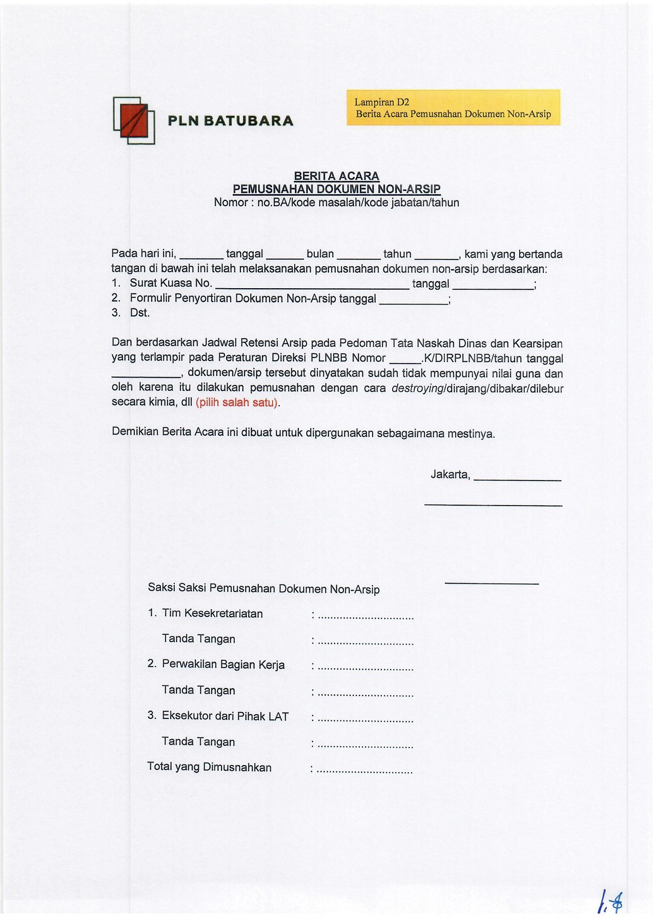 PERDIR dan PEDOMAN TNDK PLNBB 2021 - PLN Batubara - Halaman 107 | PDF Online | PubHTML5