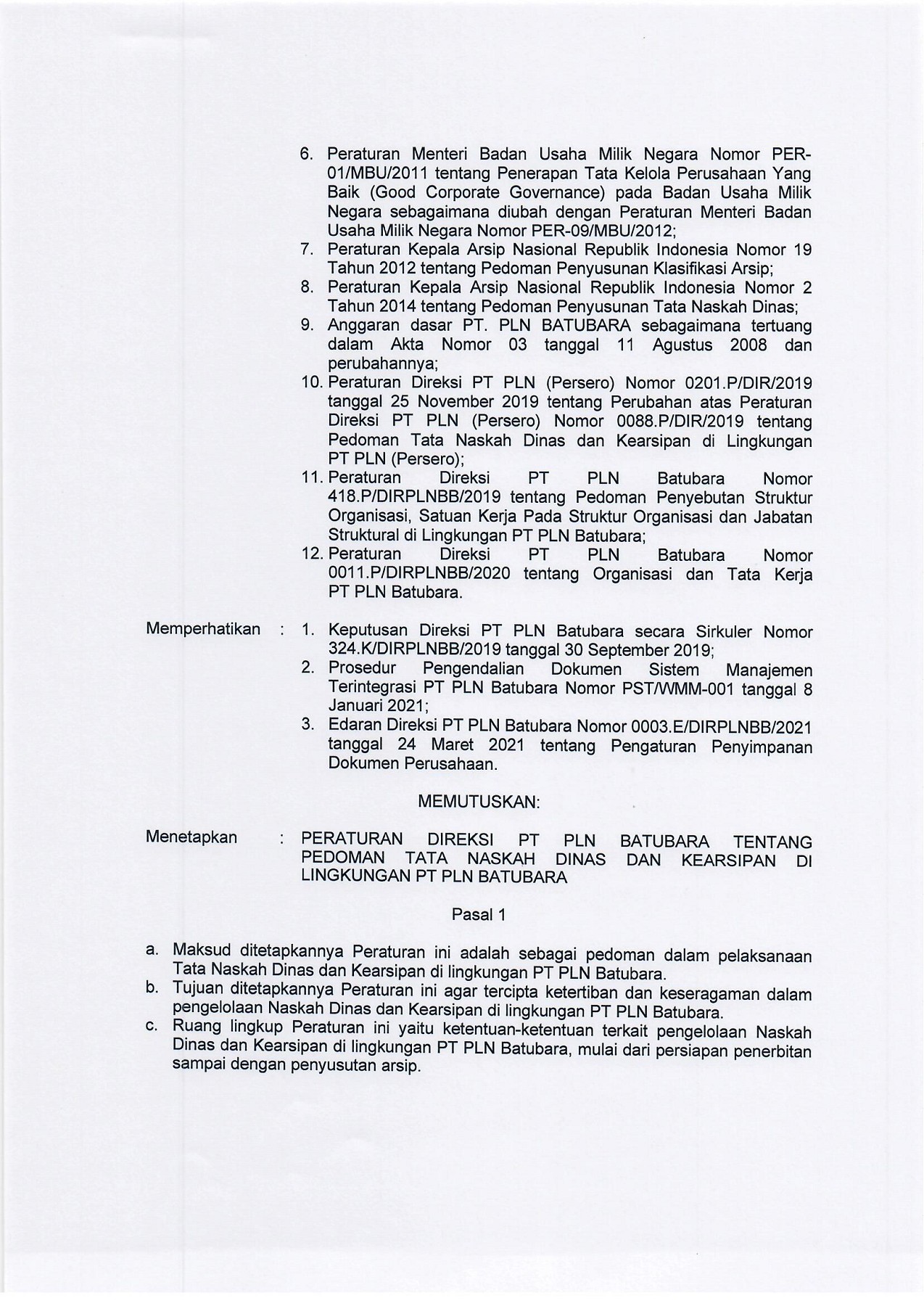 PERDIR dan PEDOMAN TNDK PLNBB 2021 - PLN Batubara - Halaman 3 | PDF Online | PubHTML5