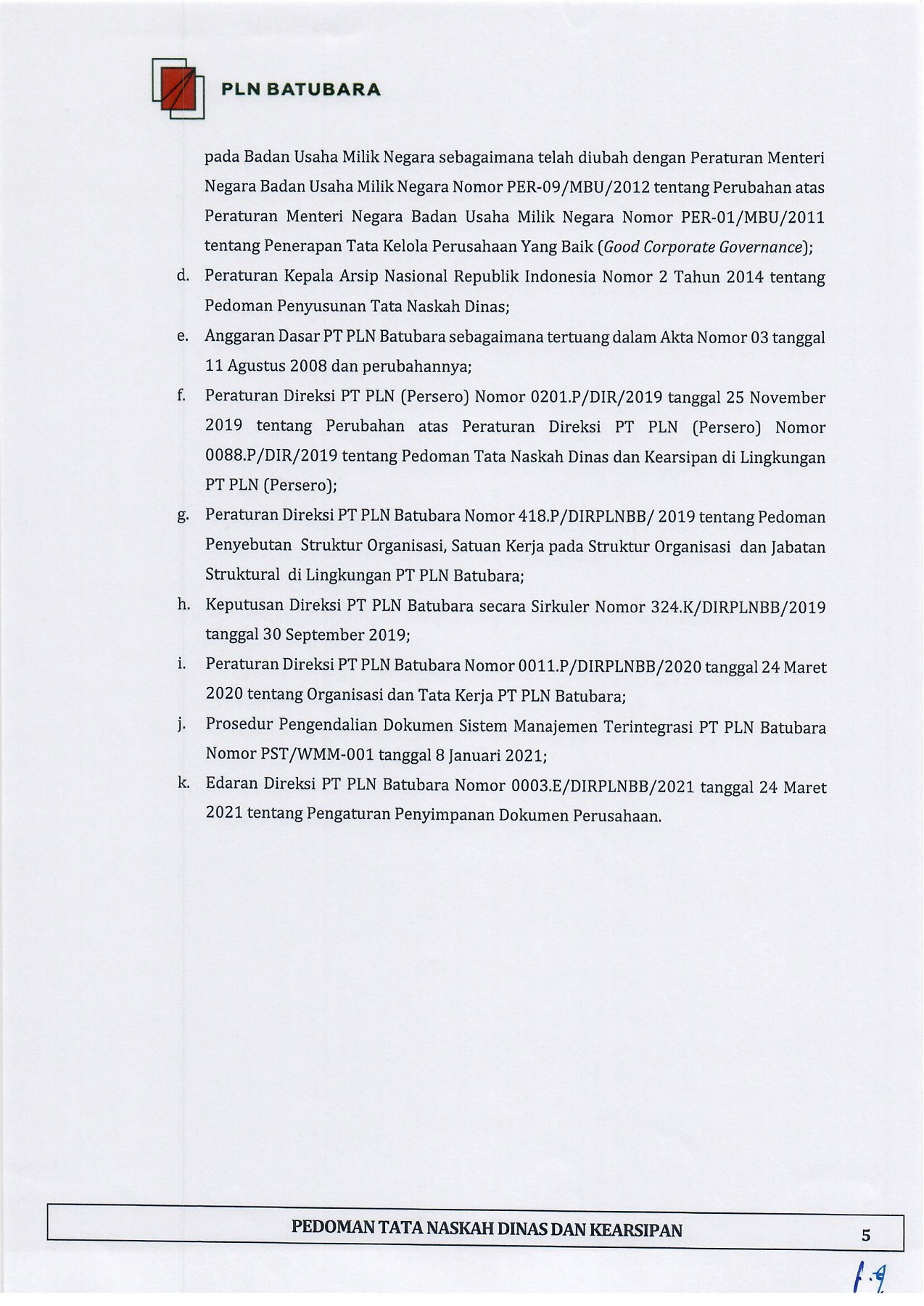 PERDIR dan PEDOMAN TNDK PLNBB 2021 - PLN Batubara - Halaman 9 | PDF Online | PubHTML5