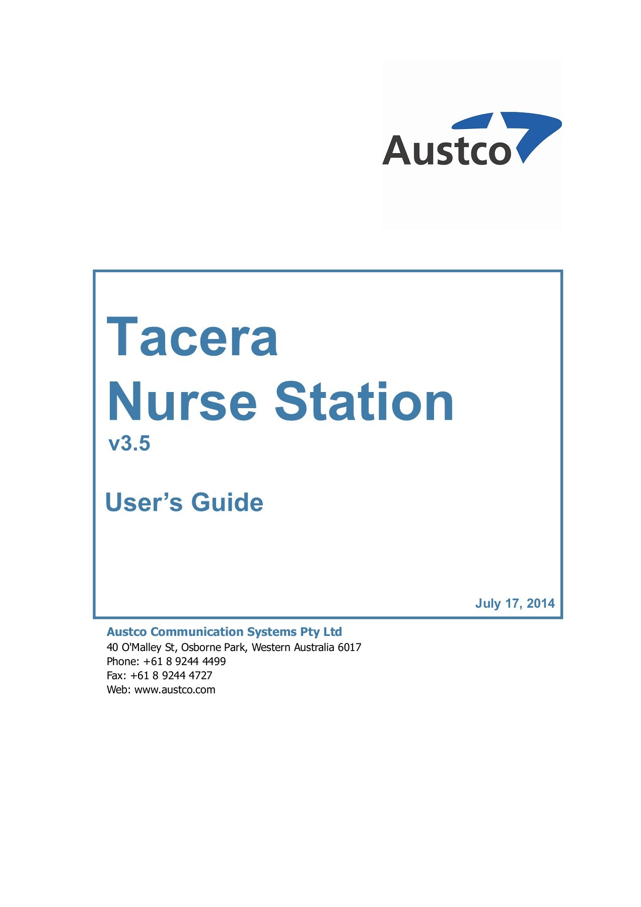 Tacera Nurse Station v3.5 User Guide2 - rclawson - Page 1 - 79 | Flip PDF Online | PubHTML5