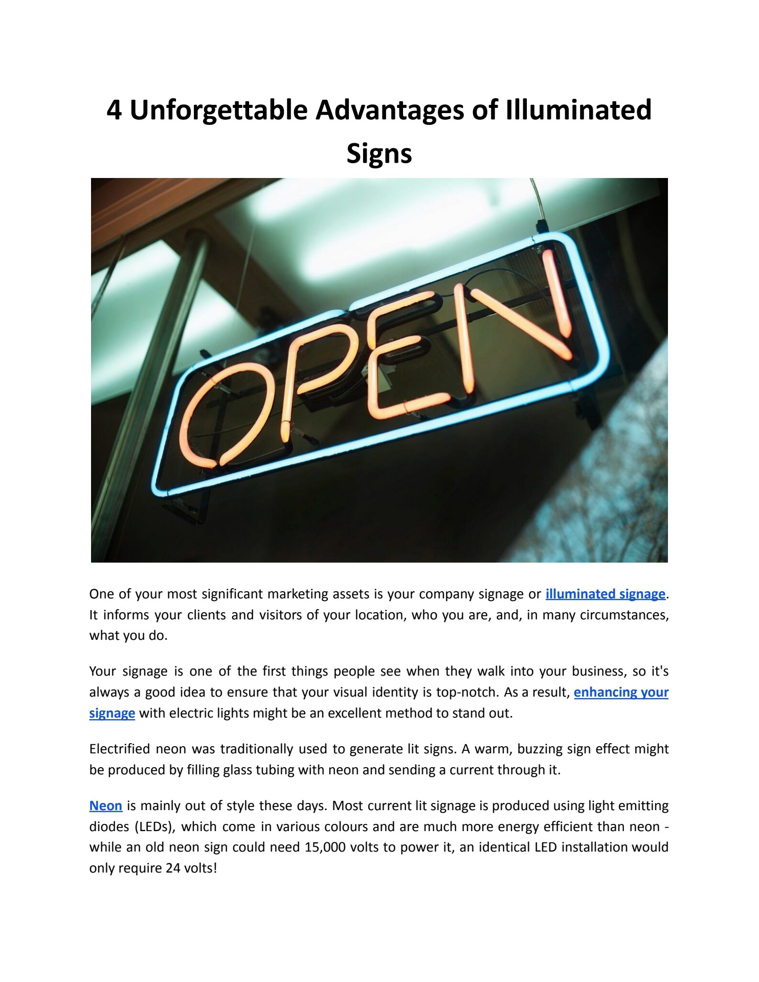 4 Unforgettable Advantages of Illuminated Signs - Iris Signs ...