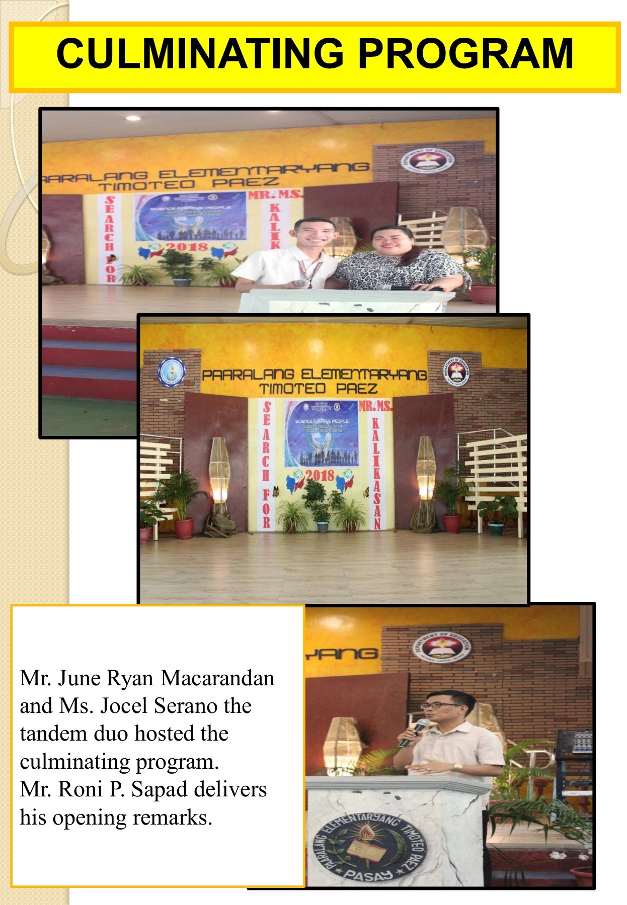 Accomplishment Report on the Science Month Celebration 2018 - Andres ...