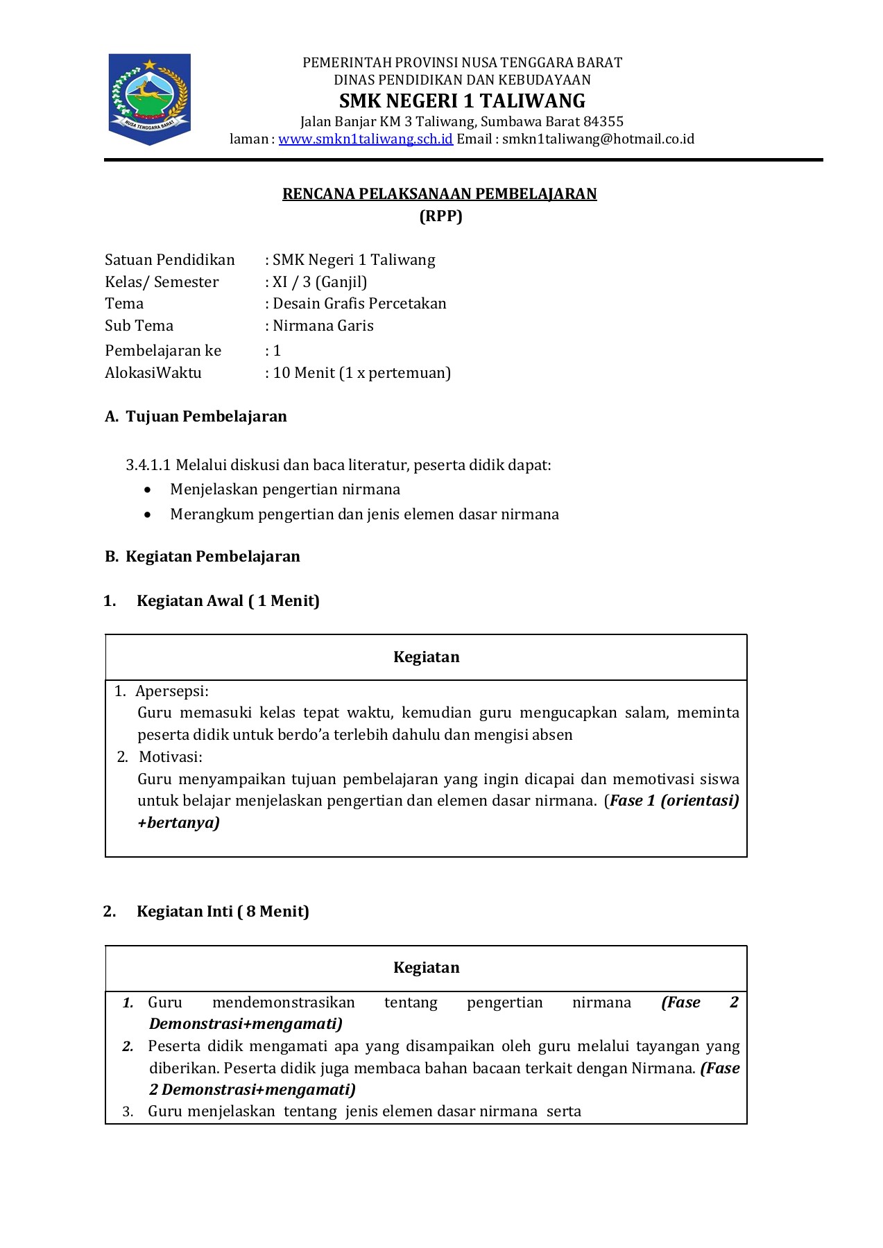 rpp nirmana garis - Ismai di - Kaca 1 - 6 | PDF Online | PubHTML5