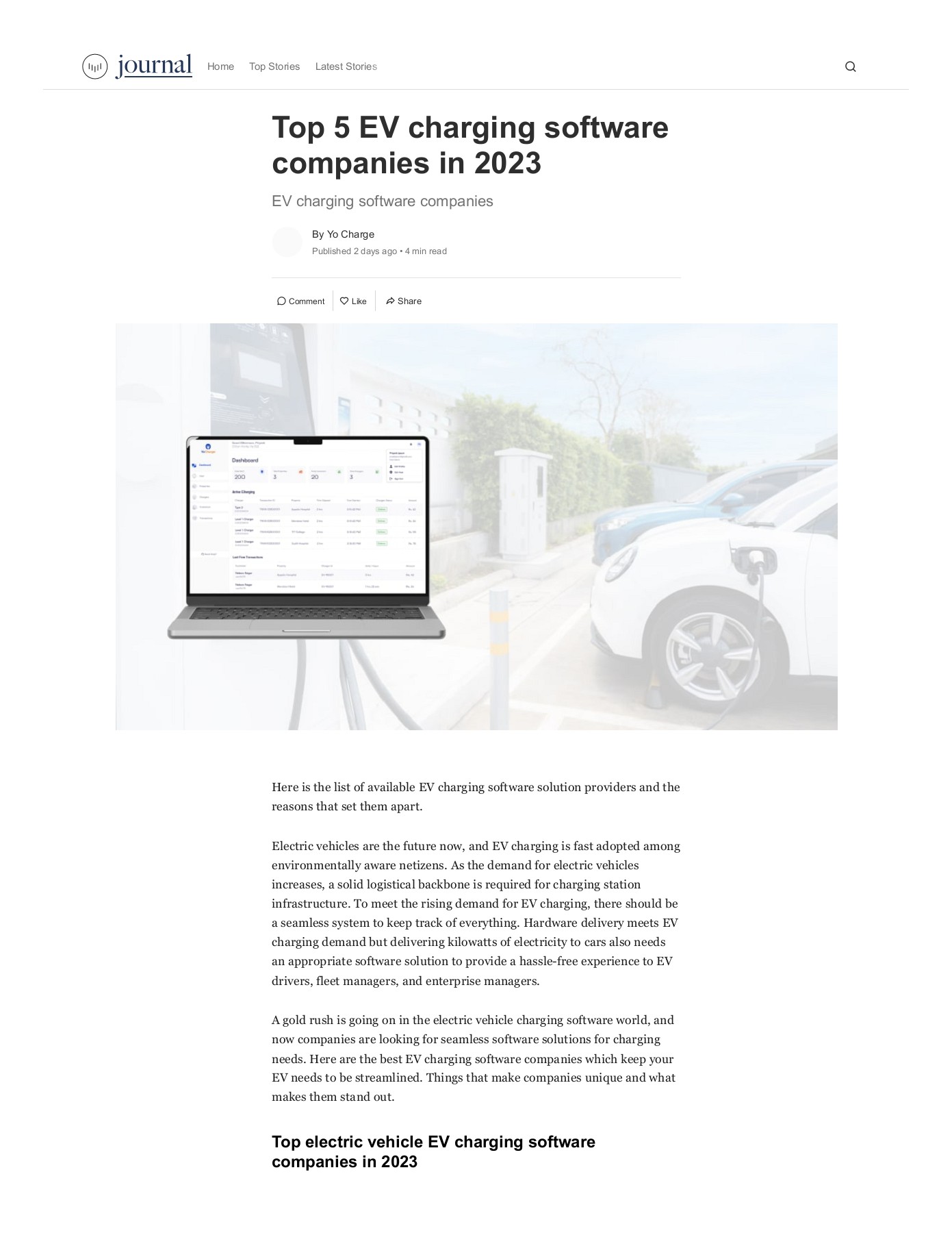 Top 5 EV Charging Software Companies in 2023 - YoCharge - Page 1 - 5 ...