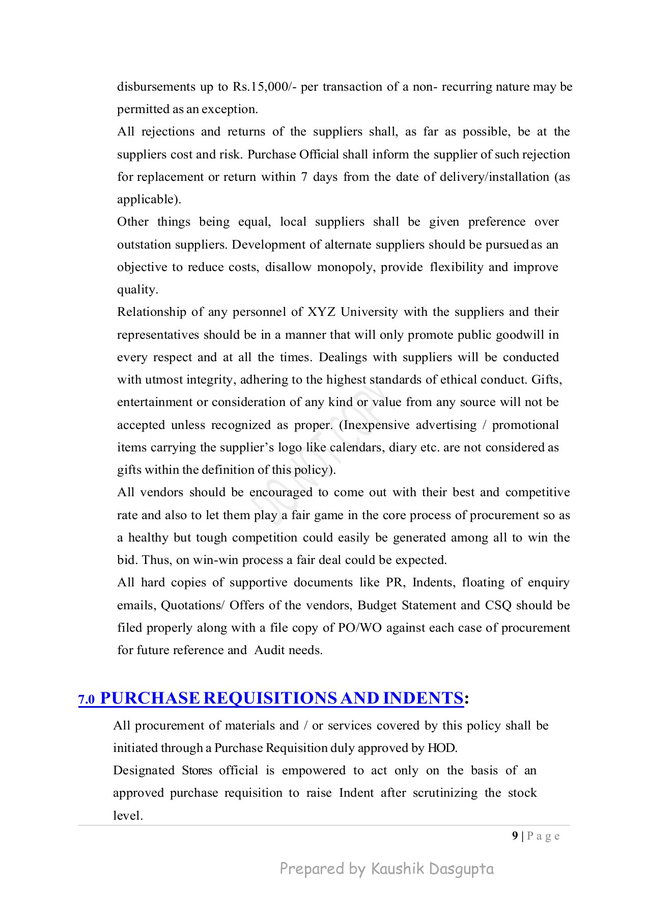 SOP - Standard Operating Procedure for Purchase Operation - kaydeejee ...