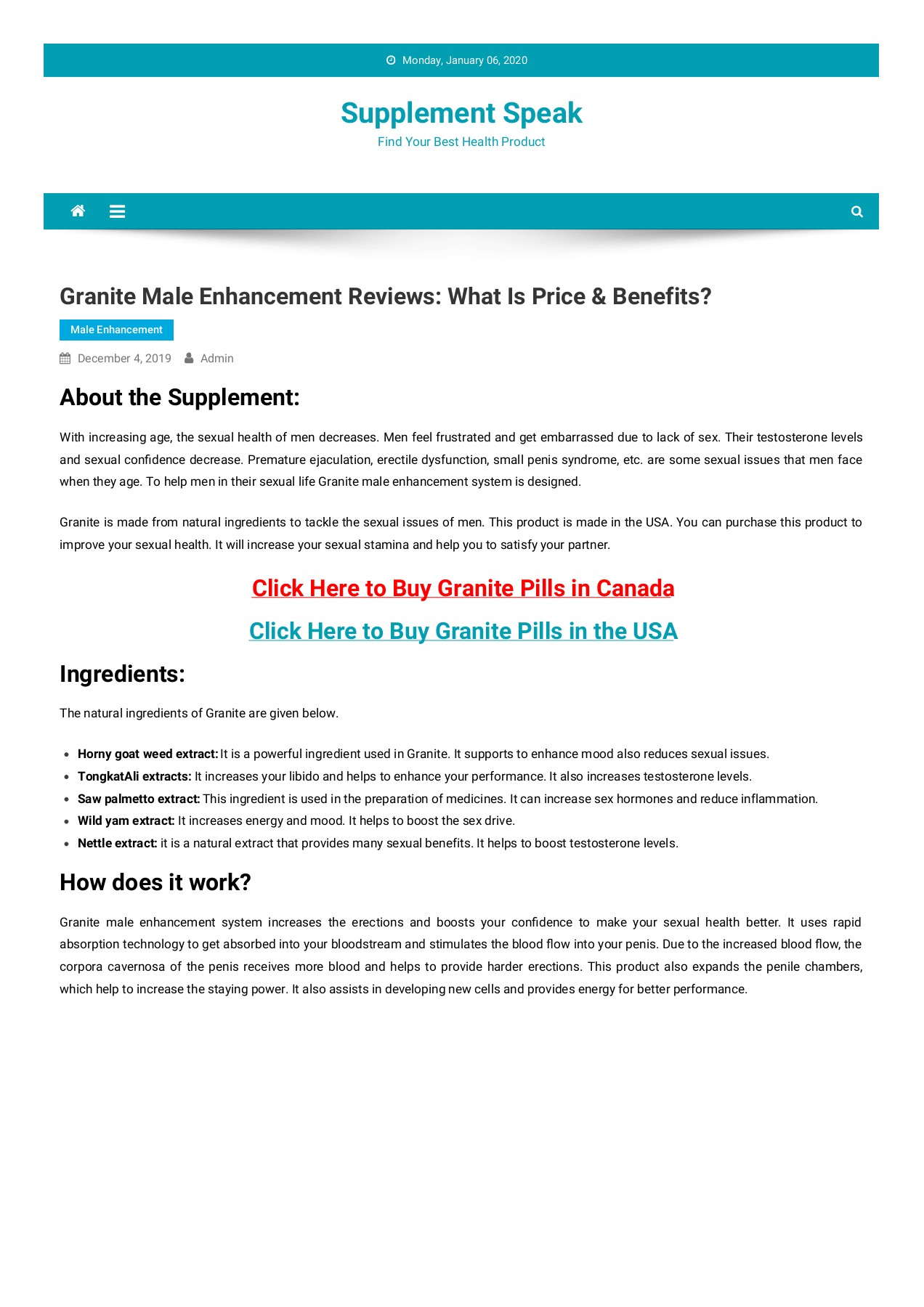 How Does Truly Work Granite Male Enhancement? - granitepilz - Page 1 ...