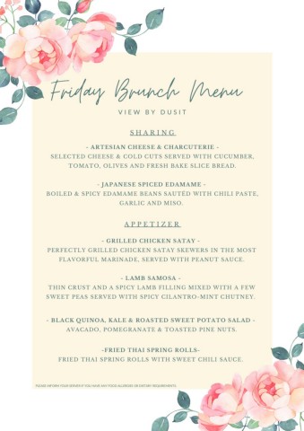 Friday Brunch Menu