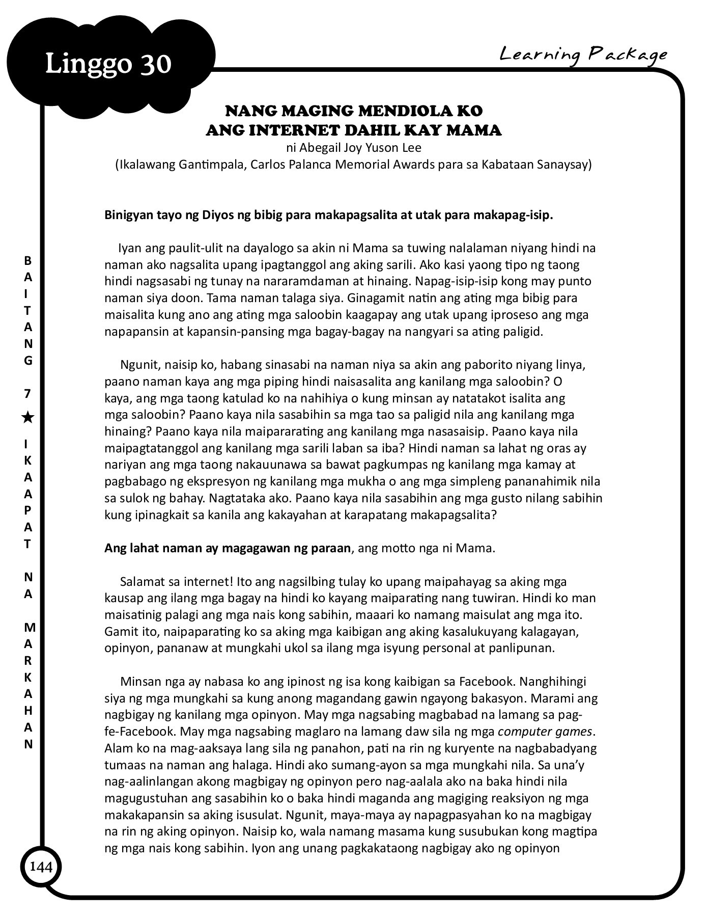 Filipino Grade 7 - Palawan BlogOn - Page 129 | Flip PDF Online | PubHTML5