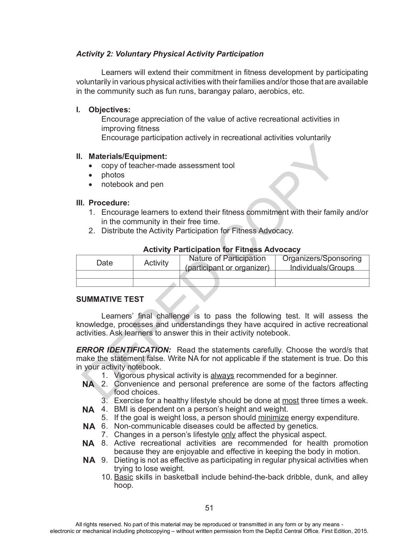 Physical Education Grade 10 - Palawan BlogOn - Page 73 | Flip PDF ...