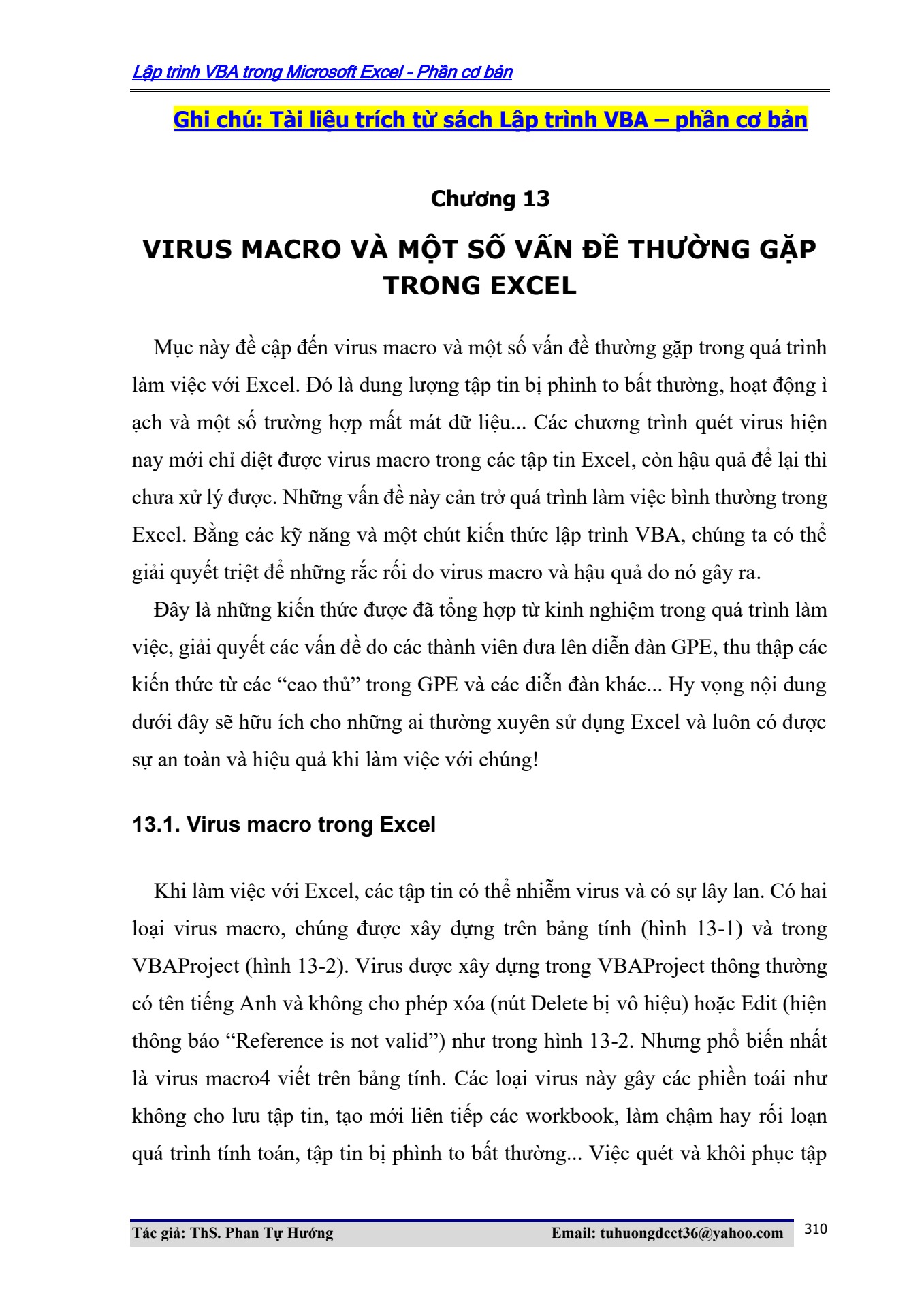 Diệt virus macro và xử lý file Excel bị nặng - tienquangngai - Trang 1 ...