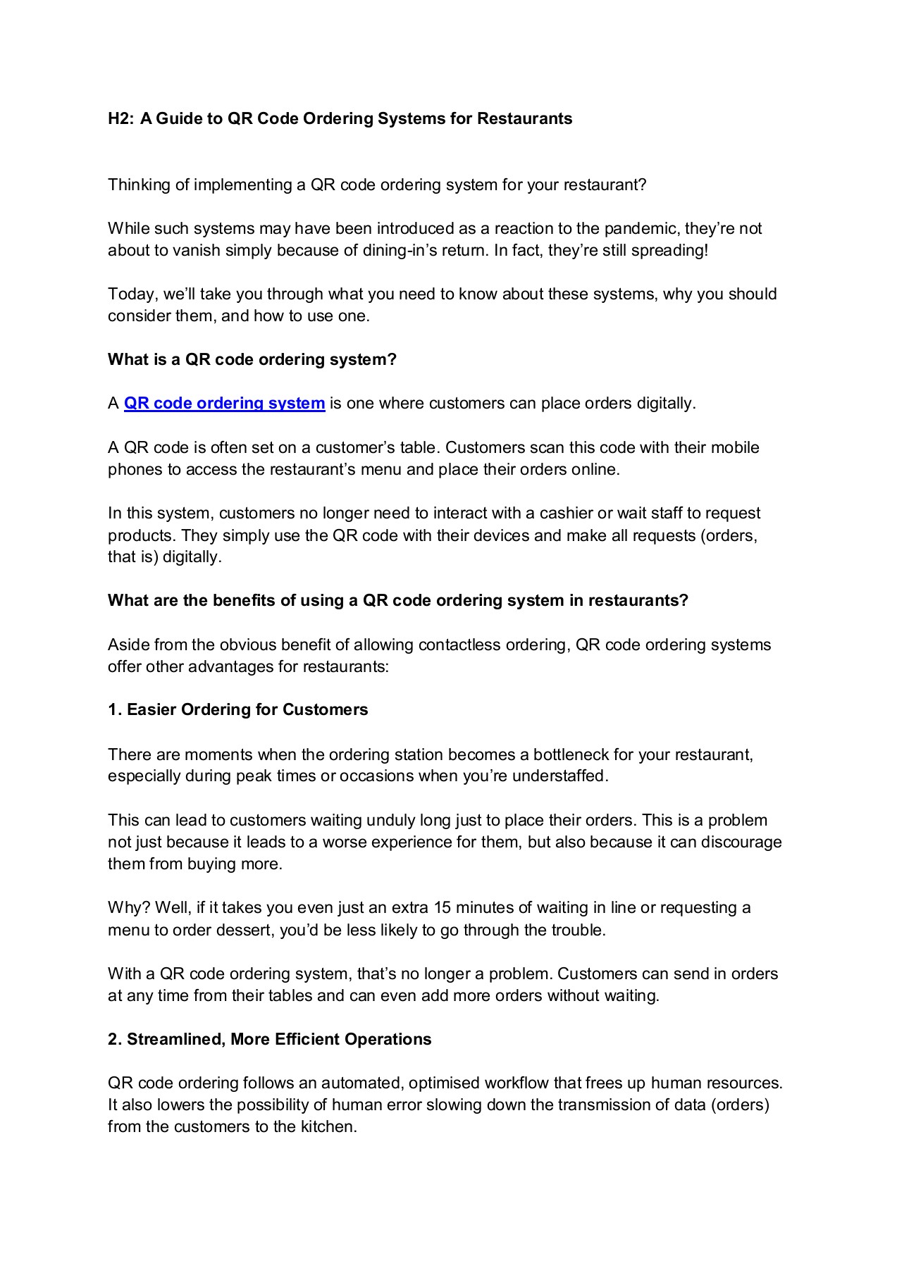 A Guide to QR Code Ordering Systems for Restaurants - Oddle Me - Page 1 ...