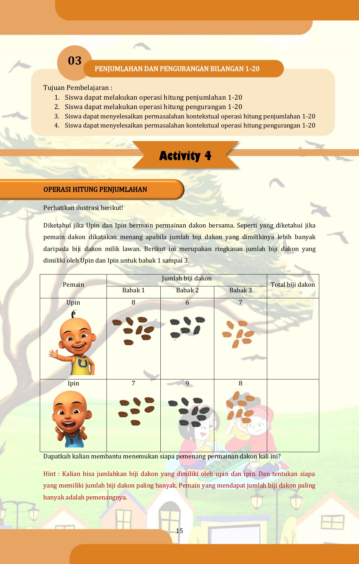 LKPD MATEMATIKA KELAS 1 SD (PENJUMLAHAN DAN PENGURANGAN) - Adelia ...