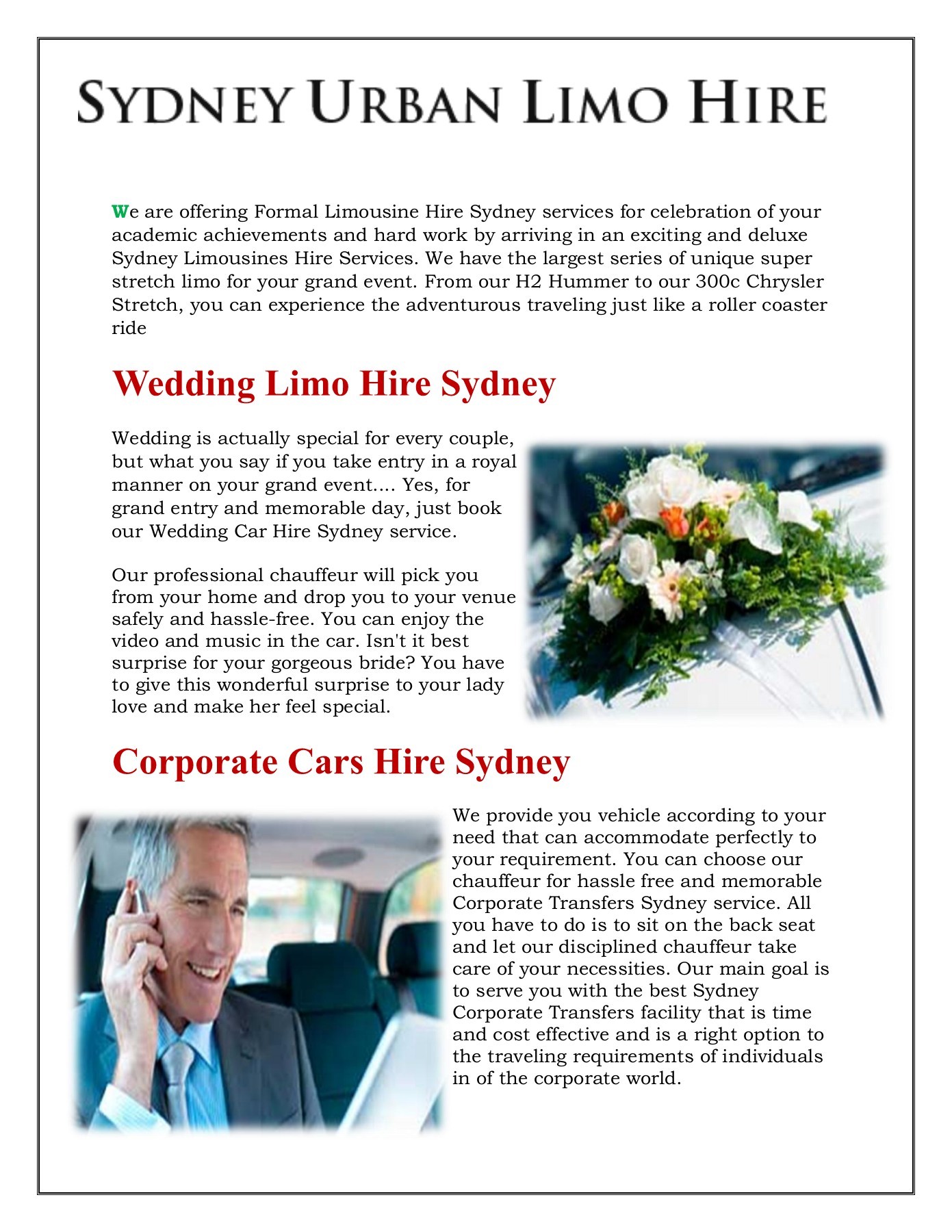 Stretch limousine hire - Sydneyurbanlimohire8996 - Page 1 - 3 | Flip ...