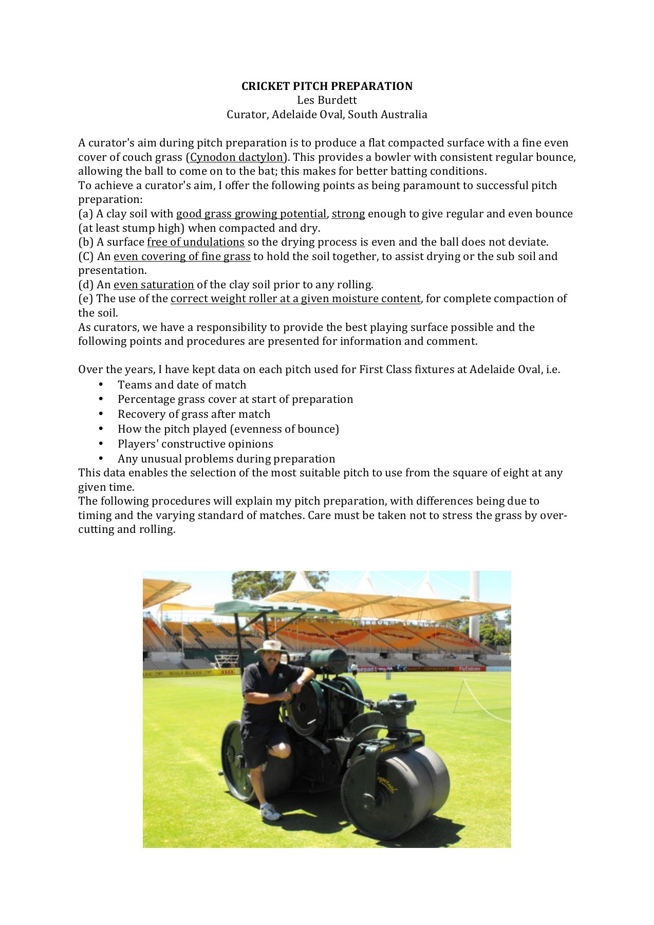 CRICKET PITCH PREPARATION by Les Burdett - info - Page 1 - 4 | Flip PDF ...