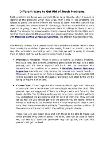 Different Ways to Get Rid of Tooth Problems