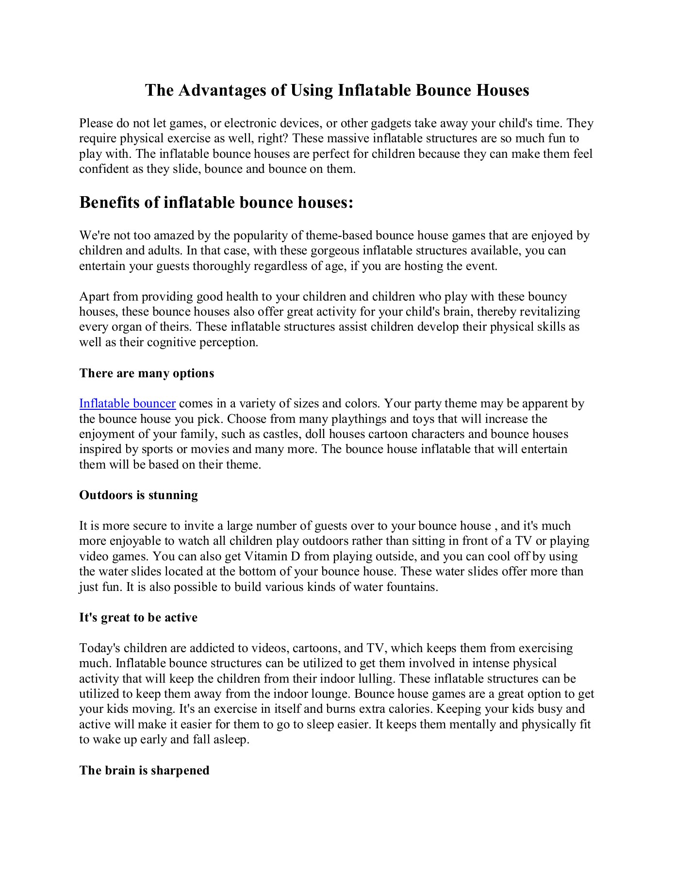 The Advantages of Using Inflatable Bounce Houses - MaleahGlover - Page ...