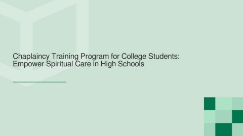 Chaplaincy Training Program for College Students: Empower Spiritual ...