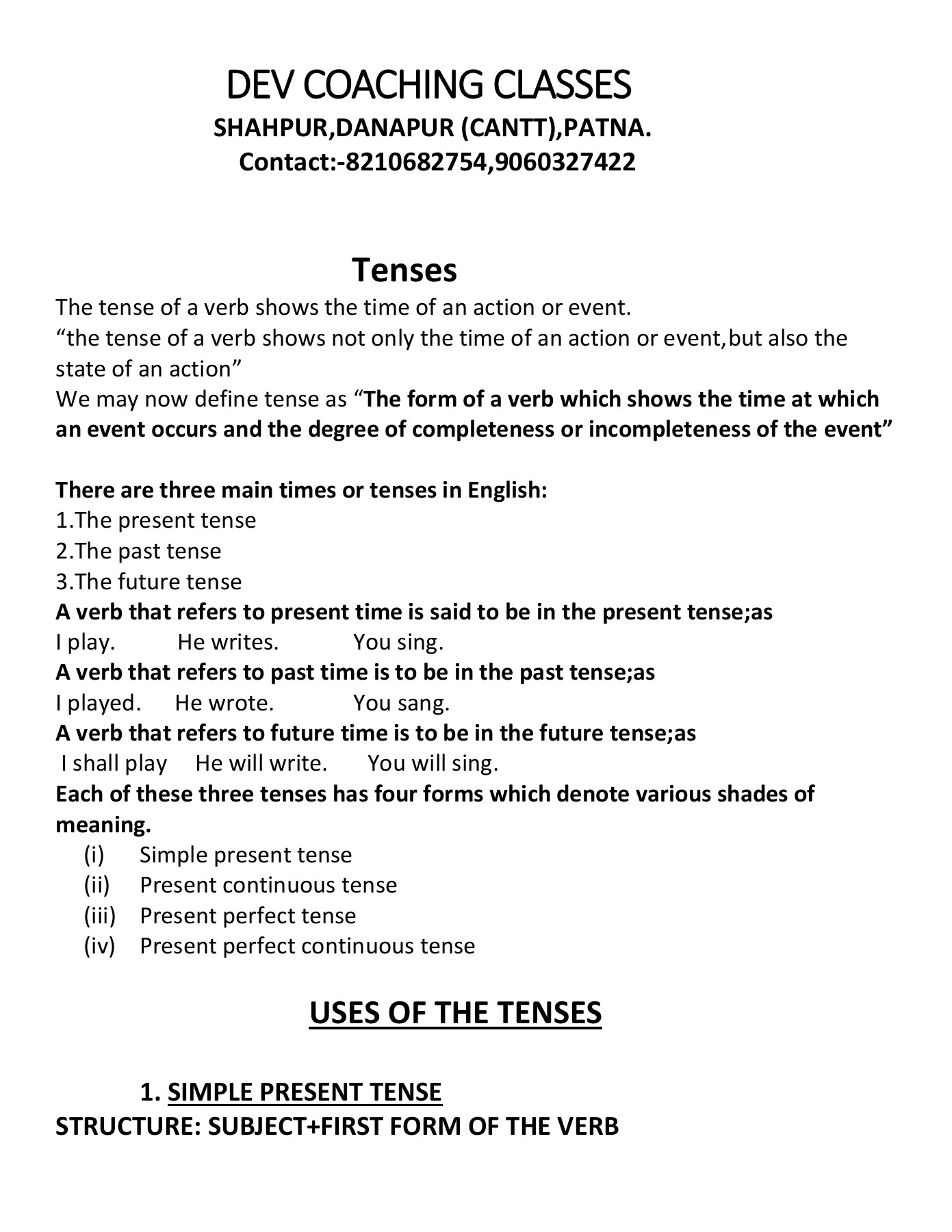 tenses - royd9546 - Page 1 - 3 | Flip PDF Online | PubHTML5