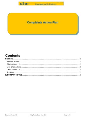 Complaints Action Plan 20220623