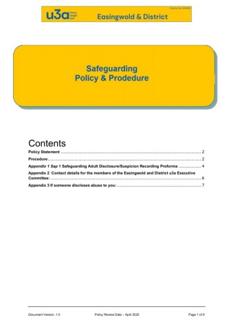 Safeguarding Policy & Procedure 20220615