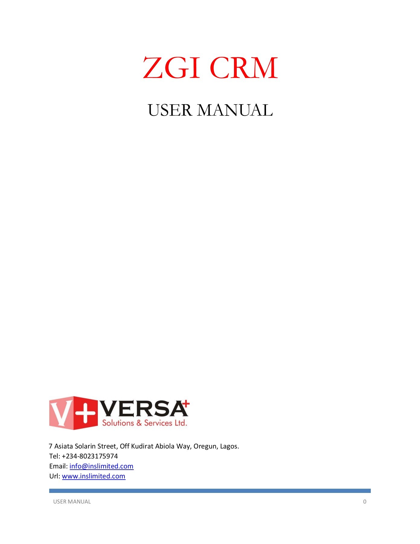 ZGI CRM USER MANUAL - Kenneth Okonye - Page 1 - 248 | Flip PDF Online ...