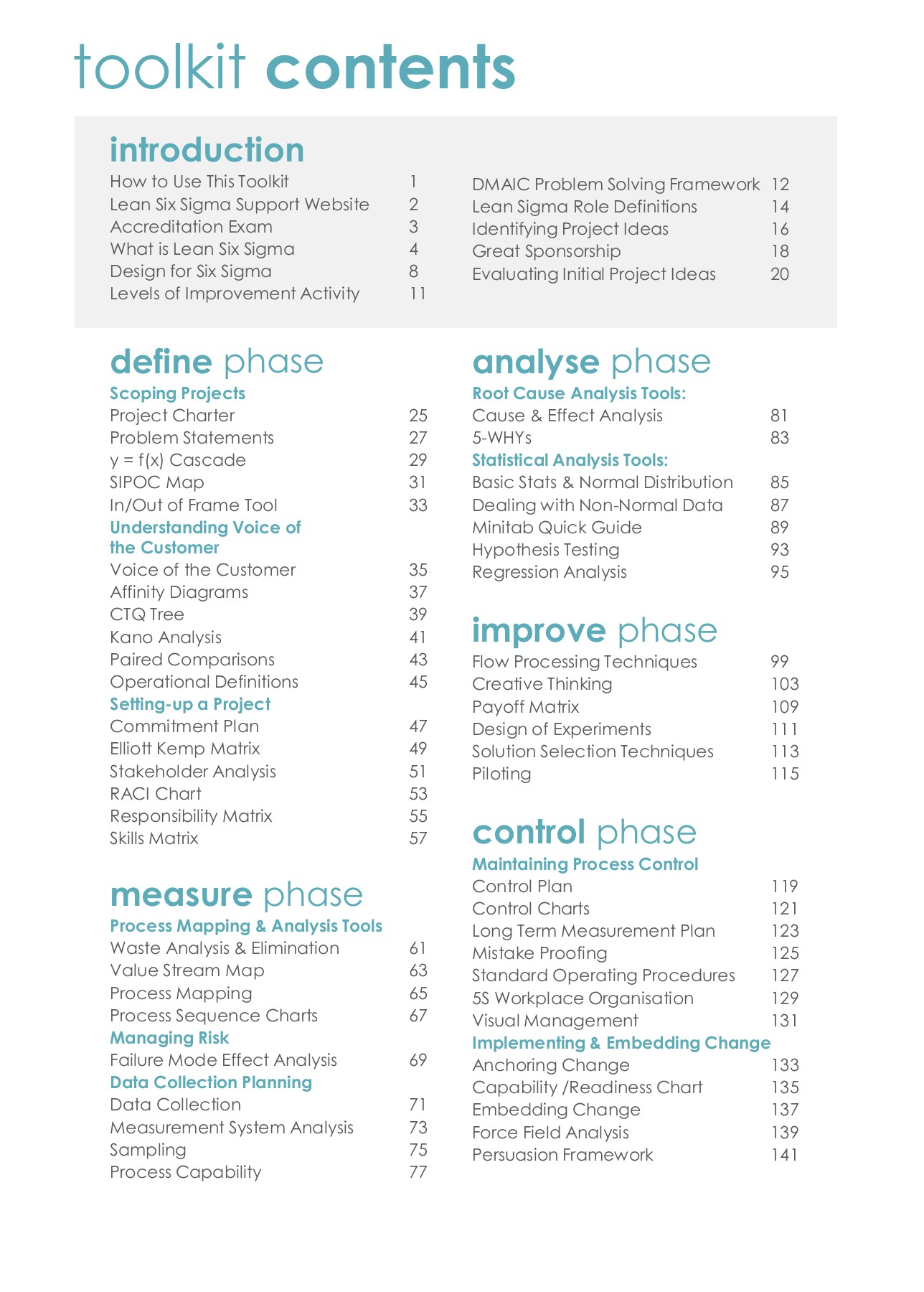 Lean Six Sigma Toolkit sample - Smallpeice - Page 3 | Flip PDF Online ...