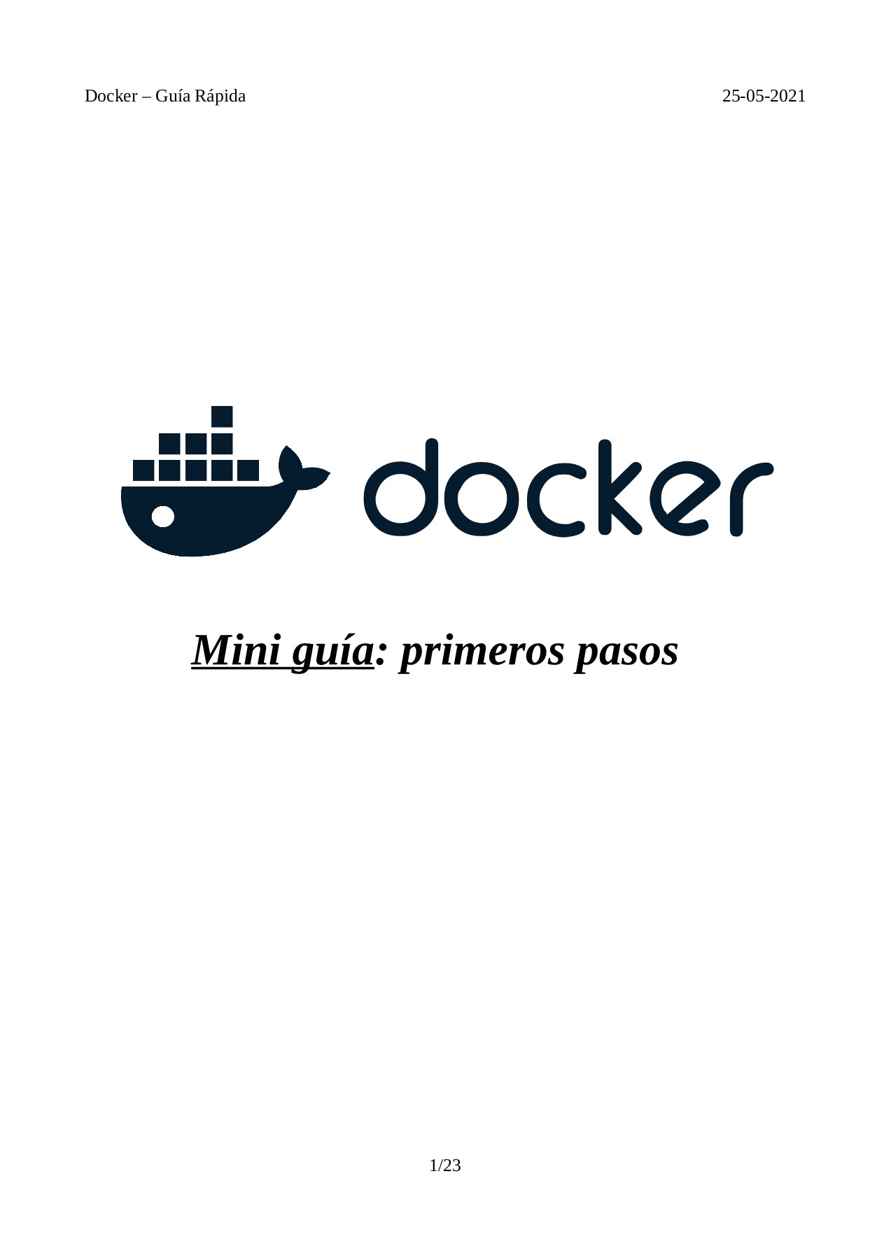 Docker mini guia: primeros pasos - Pablo Moreno - Página 1 - 23 | Flip PDF en línea | PubHTML5