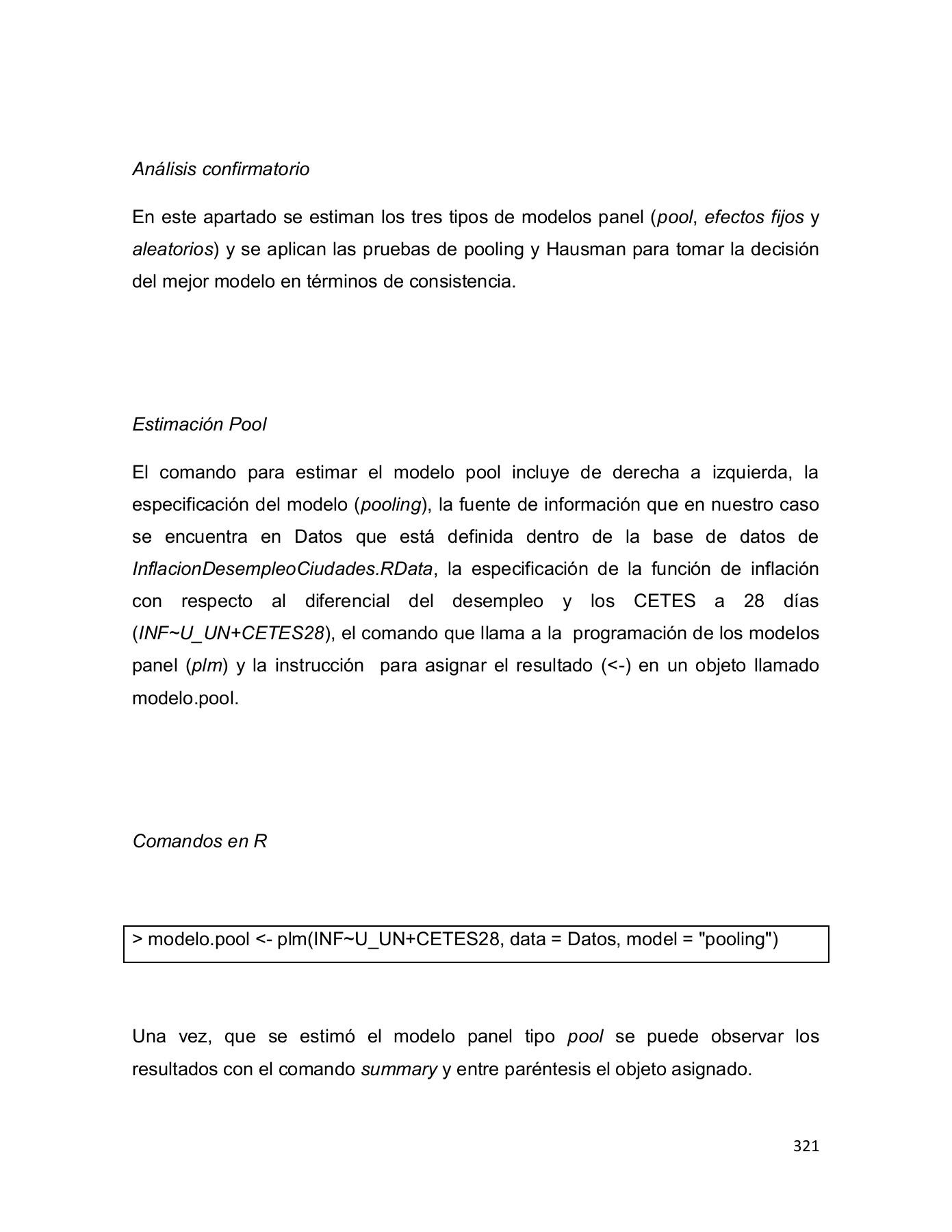 Econometria aplicada con R - Pablo Moreno - Páxina 321 | PDF en liña | PubHTML5