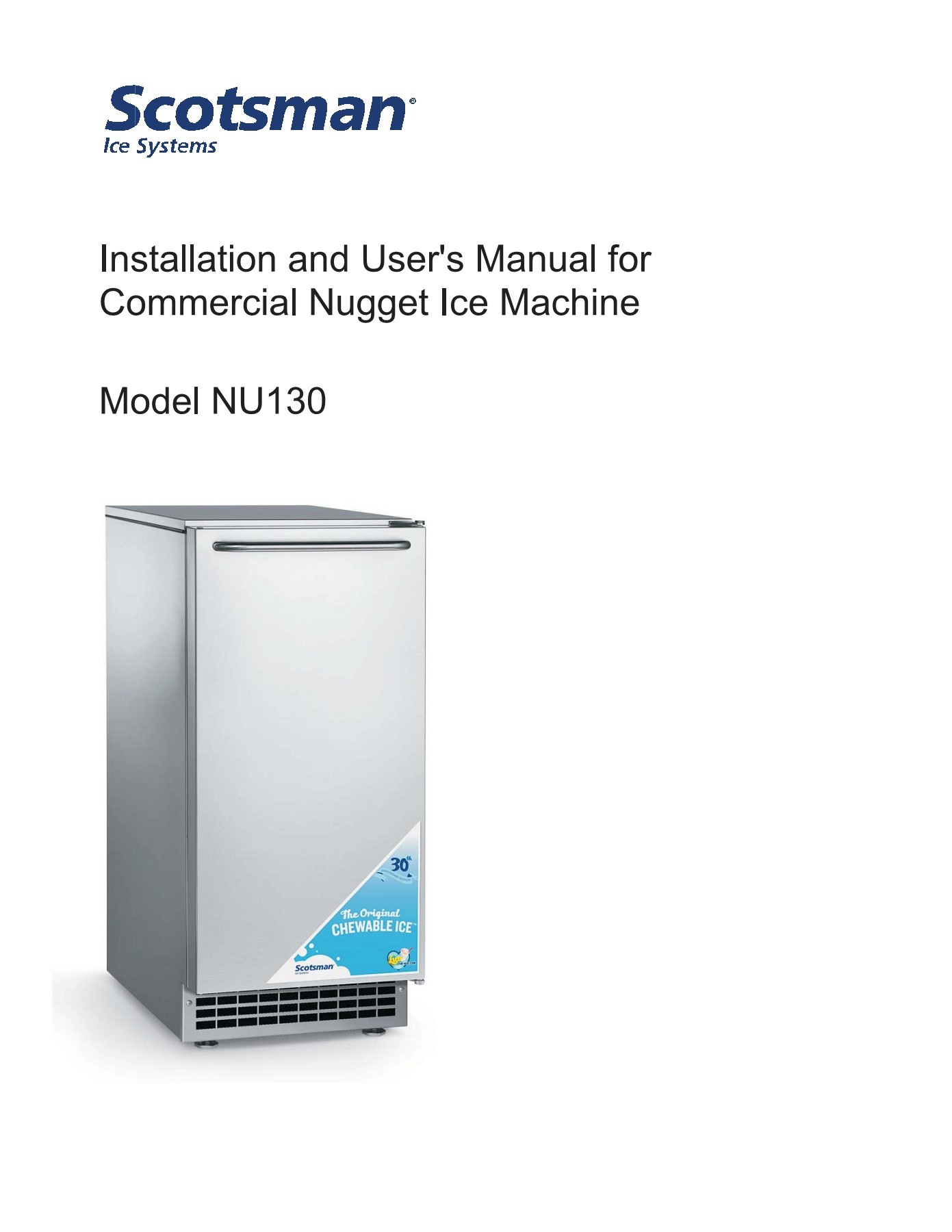 User Manual Model NU130 - Scotsman®LATAM - Page 1 - 16 | Flip PDF Online | PubHTML5