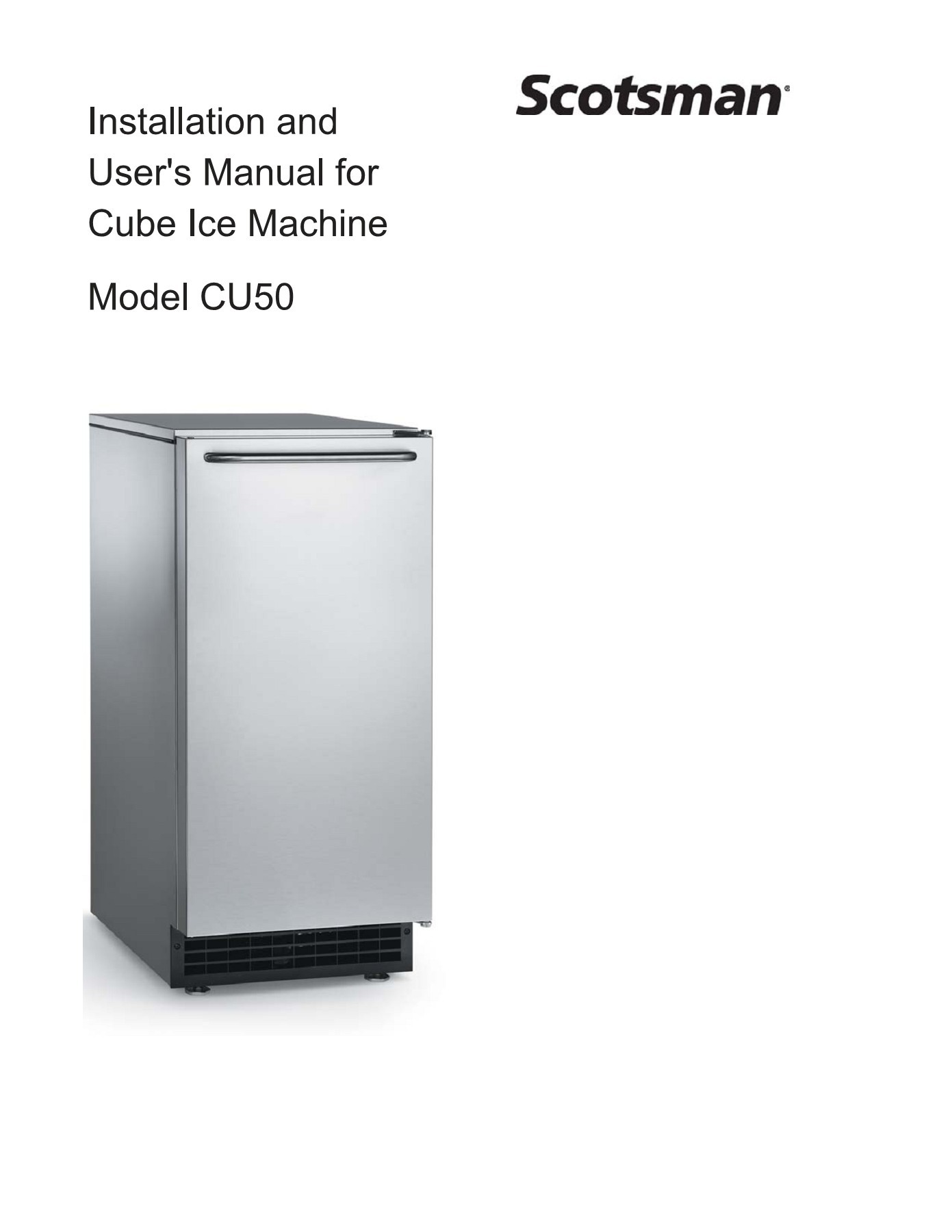 User Manual Model CU50 - Scotsman®LATAM - Page 1 - 16 | Flip PDF Online ...
