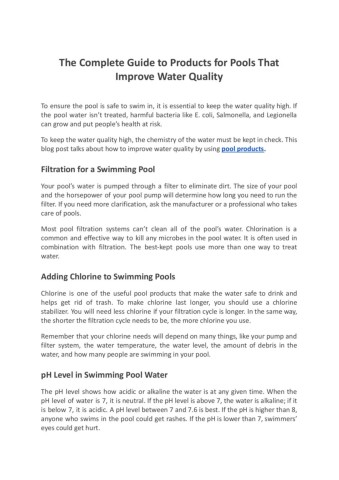 The Complete Guide to Products for Pools That Improve Water Quality