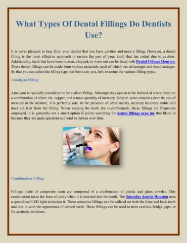 What Types Of Dental Fillings Do Dentists Use?