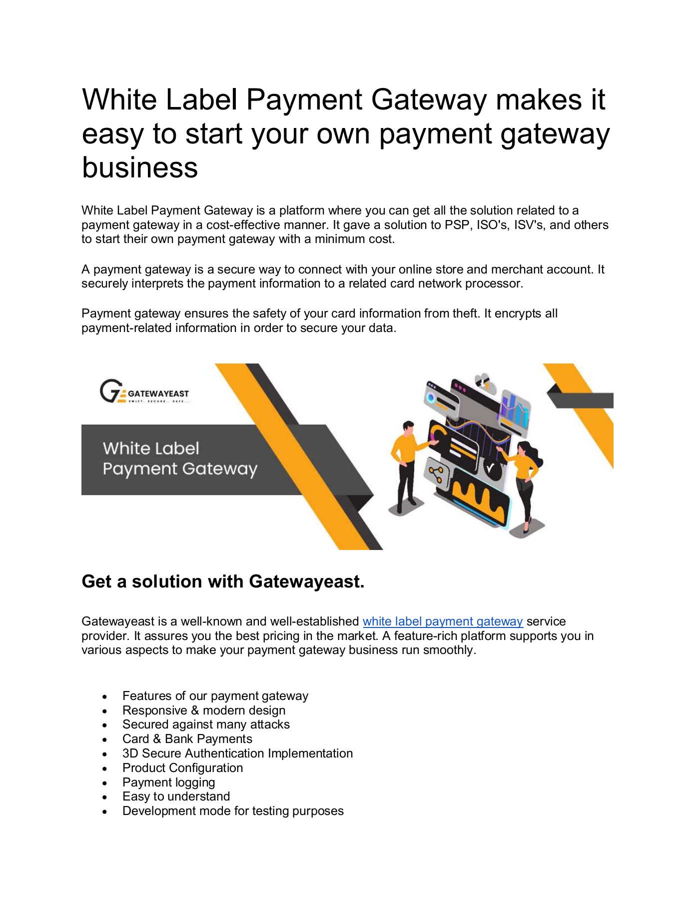 White Label Payment Gateway makes it easy to start your own payment ...