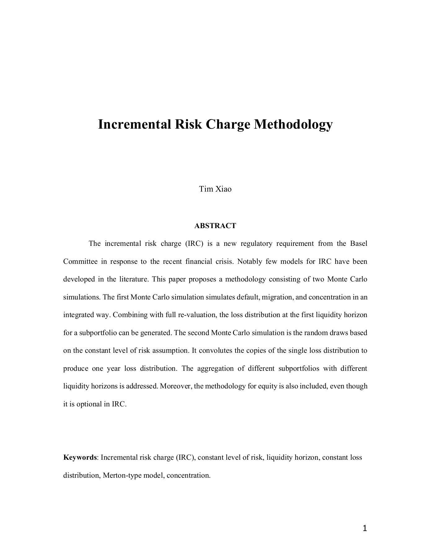 Incremental Risk Charge Methodology - tim_yxiao - Page 1 - 18 | Flip ...