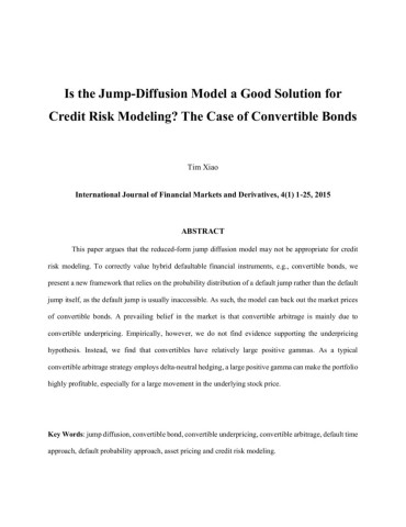 Is the Jump-Diffusion Model a Good Solution for Credit Risk Modeling ...