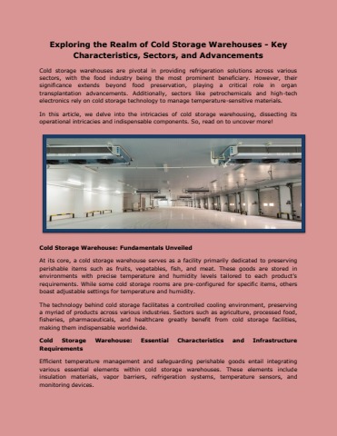 Exploring the Realm of Cold Storage Warehouses - Key Characteristics ...