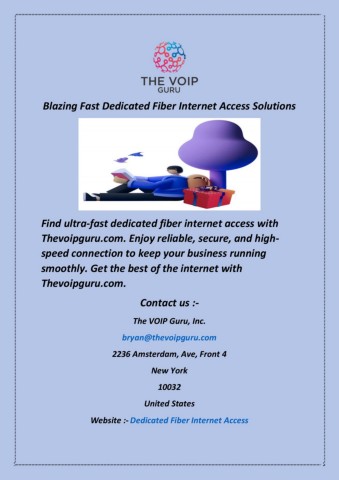 Blazing Fast Dedicated Fiber Internet Access Solutions