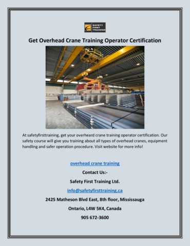 Get Overhead Crane Training Operator Certification