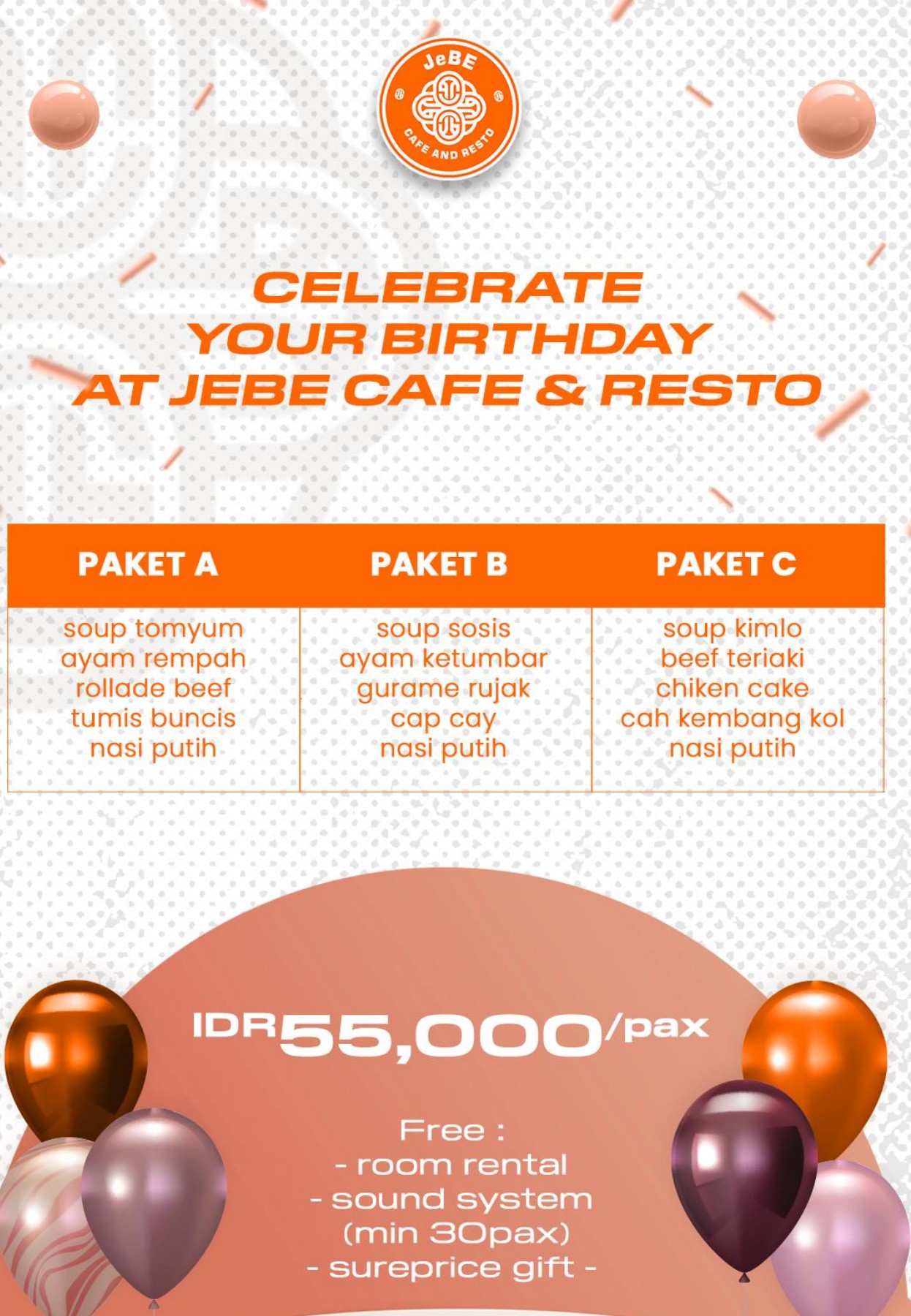 menu paket - jebe cafe - Halaman 1 - 2 | PDF Online | PubHTML5