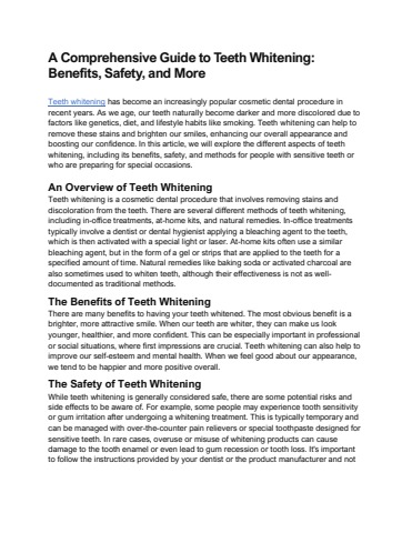 A Comprehensive Guide to Teeth Whitening - Benefits, Safety, and More (2)