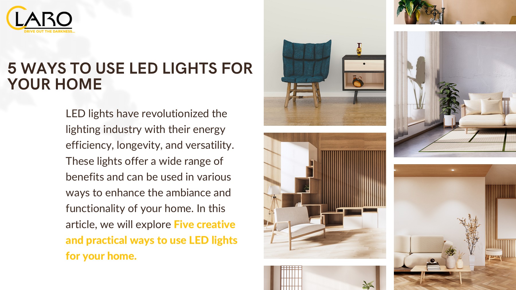 5 Ways to Use LED Lights for your Home - Claro Lights - Page 1 - 5 ...