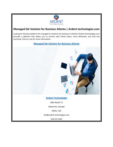 Managed Edr Solution for Business Atlanta | Ardent-technologies.com