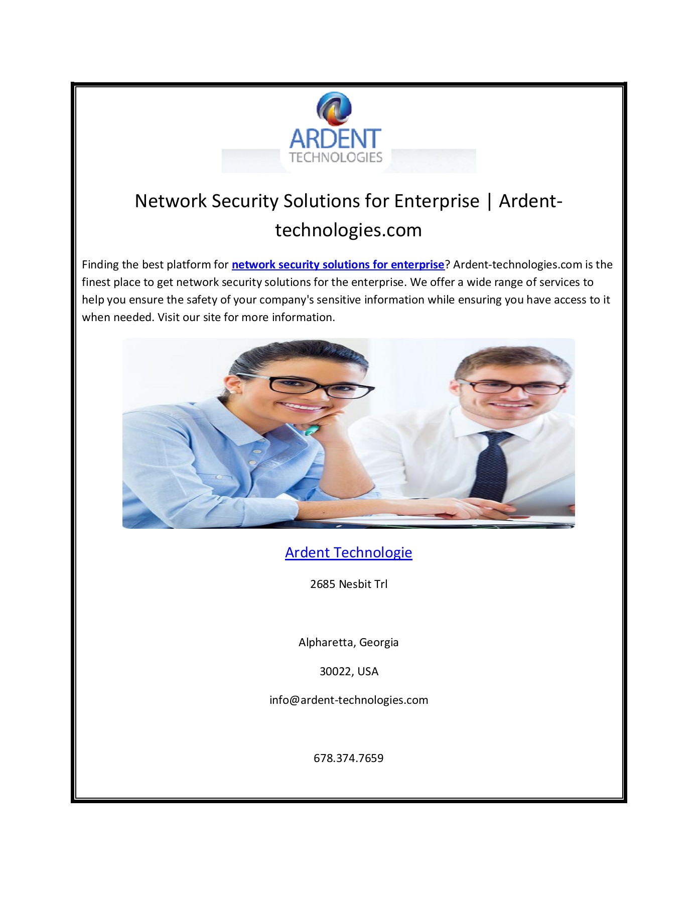 Network Security Solutions for Enterprise | Ardent-technologies.com - Ardent Technologie - Page ...