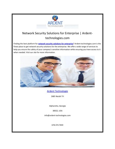 Network Security Solutions for Enterprise | Ardent-technologies.com