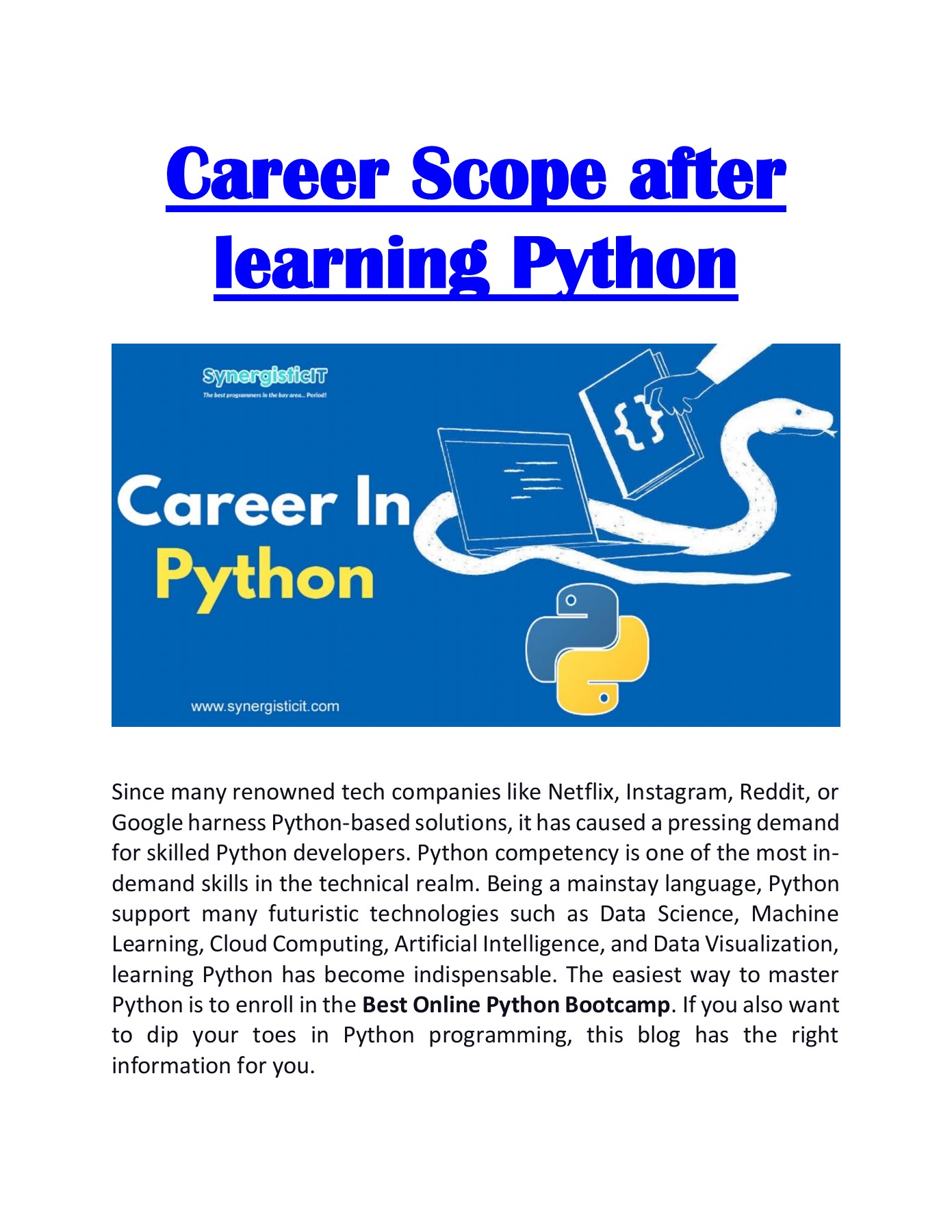 Career Scope after learning Python - Isabella den - Page 1 - 3 | Flip PDF Online | PubHTML5