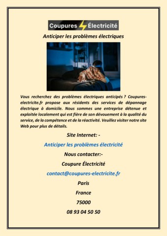Anticiper les problèmes électriques